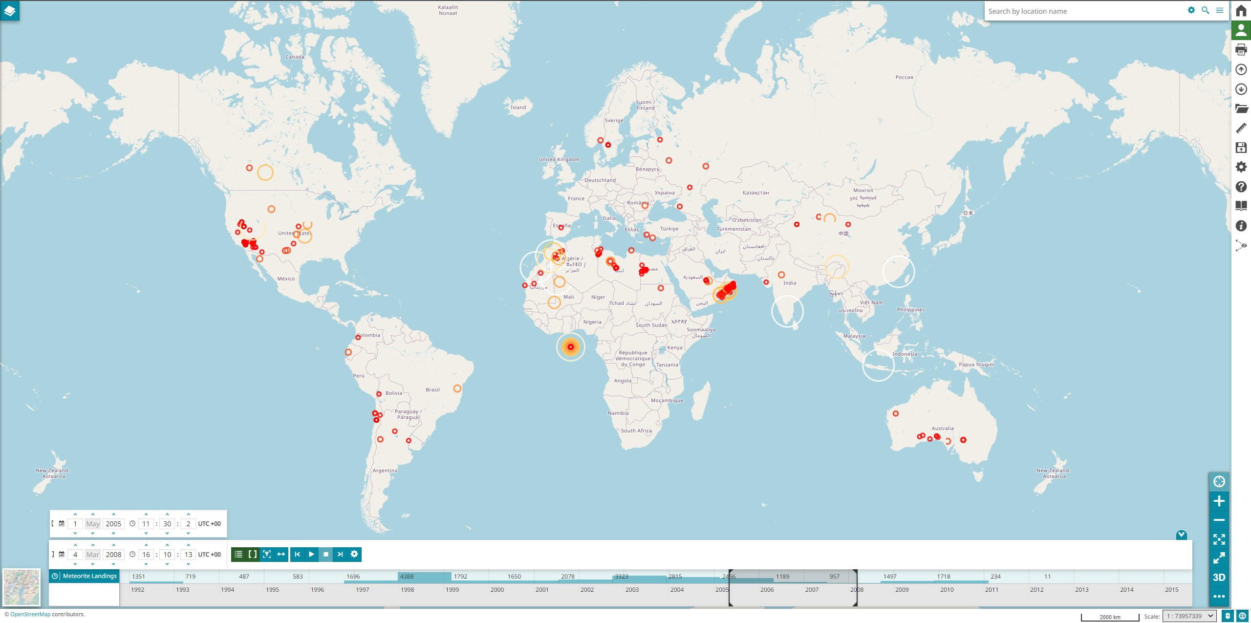 Timeline - MapStore